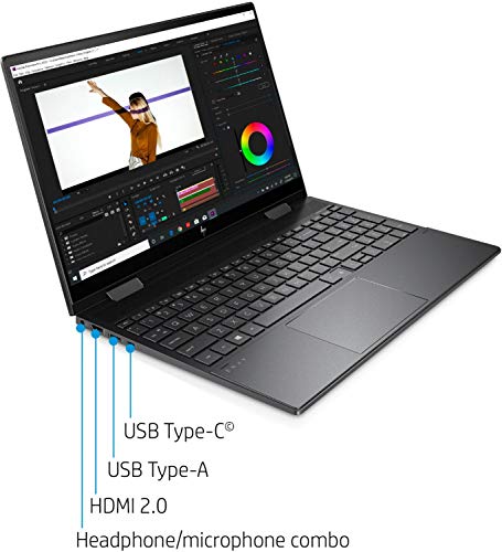 2020 HP Envy X360 2-in-1 15.6 Inch Touchscreen Laptop (AMD Quad-Core Ryzen 7, AMD Radeon RX Vega 10, 32GB RAM, 1TB SSD, Backlit Keyboard, WiFi, Bluetooth, HDMI, Windows 10 Home) (Black)