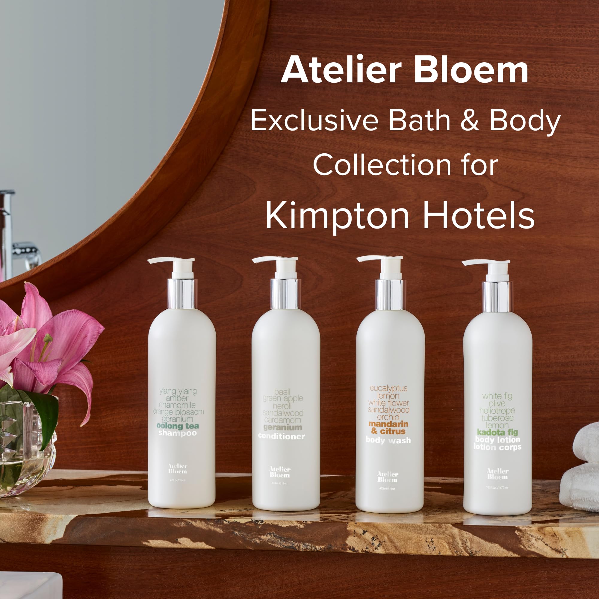 Atelier Bloem Geranium Strengthening Conditioner - Kimpton Hotel Collection - Bath & Body - Basil, Green Apple, Neroli, Sandalwood, Cardamom and Geranium - 16 oz.
