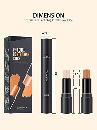 MIRORA Contour Stick, Concealer Contour, Shading Highlighter Stick for Makeup, 2 in 1 effect Face Cosmetics (2 Colors, Lvory, Dark Brown)