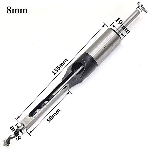 4Pcs HSS Mortise Chisel Set Woodworking Square Drill Bits Wood Hole Saw with Twist Drill