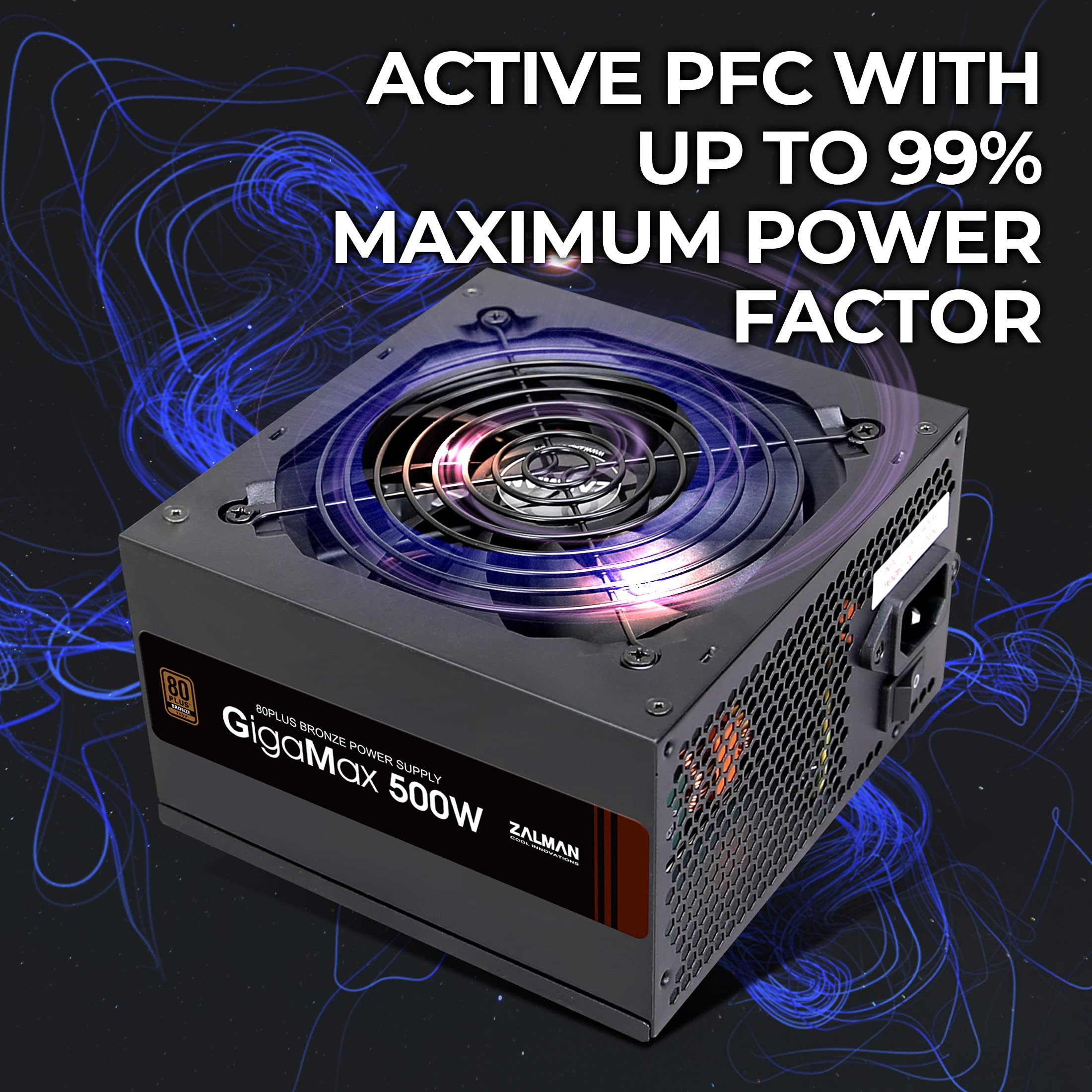 Zalman GigaMax 700W 80+ Bronze Certified PSU, Continuous Power with 120mm Ultra Quiet Silent Fan, 105° Capacitor, 5 Year Warranty