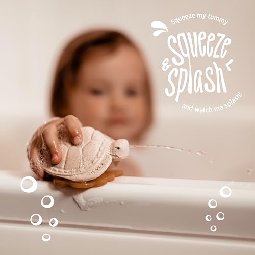 HEVEA Squeeze'n'Splash Rubber Duck & Frog Bath Toys Gift Set - Bath Toy for Babies and Toddlers - 100% Natural Rubber, Plant Based, Plastic-Free, BPA-Free