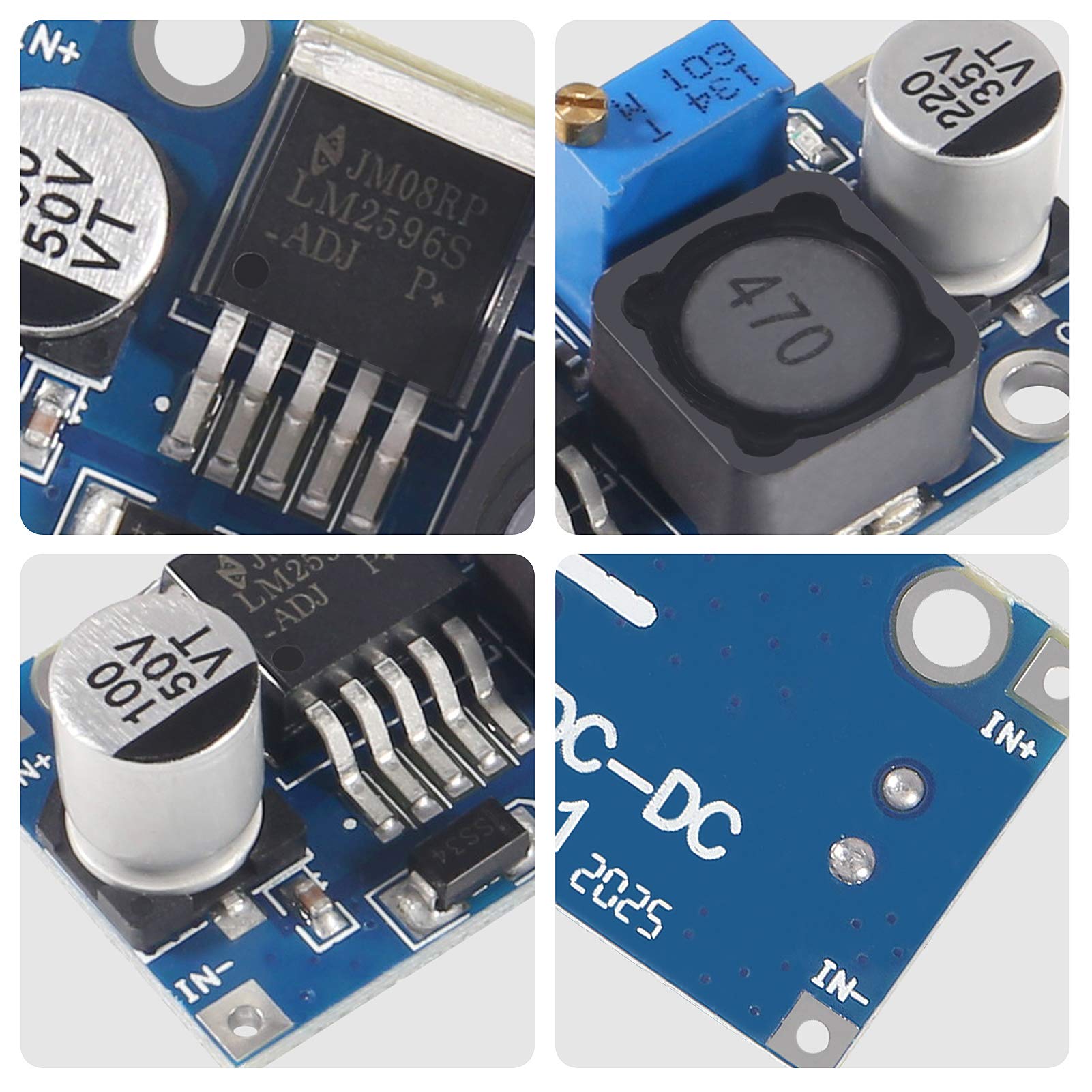 ATNSINC 4Pack LM2596 DC-DC Buck Converter, Adjustable Step Down Voltage Regulator 3-40V to 1.5-35V High Efficiency Power Supply Volt Reducer Transformer Module