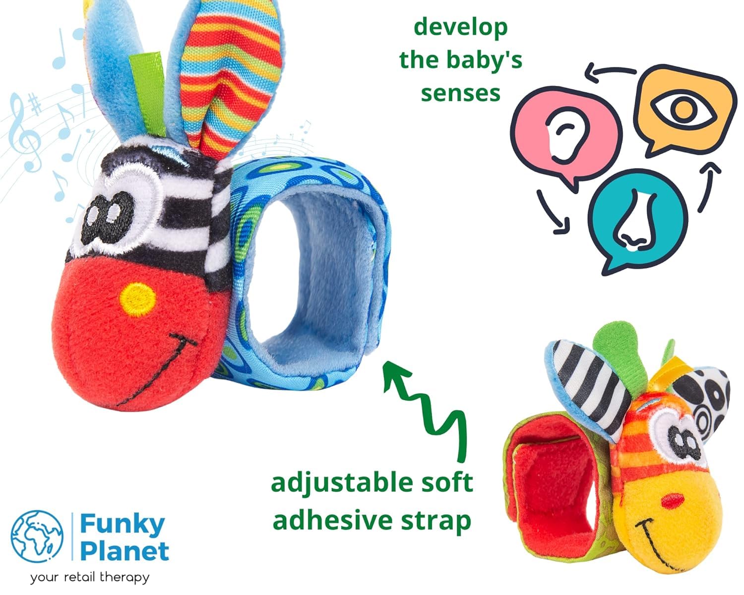4pcs Sozzy Baby Infant Soft Toy Wrist Rattles Foots Finders Developmental