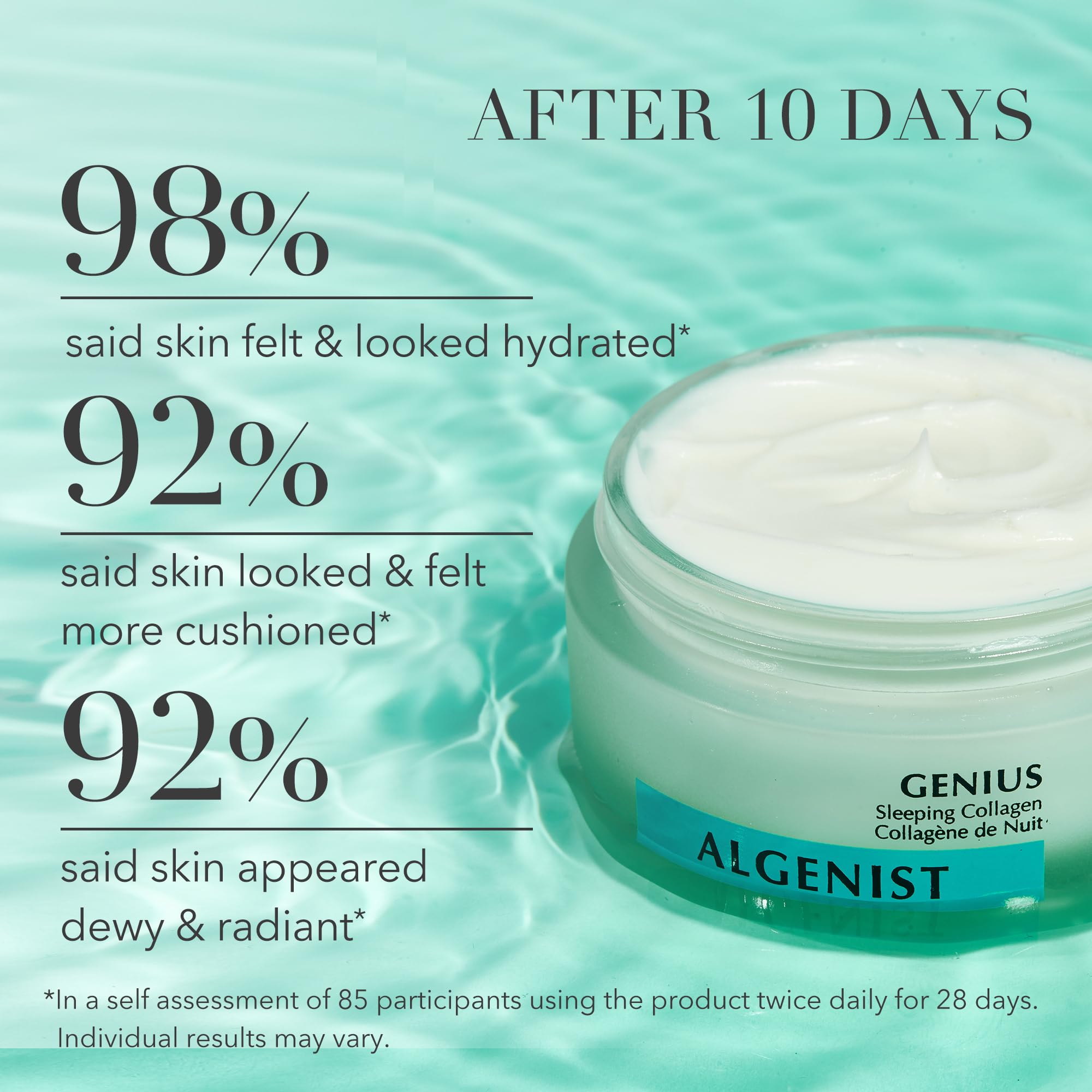 Algenist GENIUS Sleeping Collagen Night Cream - Firming Face Cream with Collagen, Collagen Amino Acids and Ceramides for a Visibly Smoother Complexion - Non-Comedogenic Skincare (2oz)
