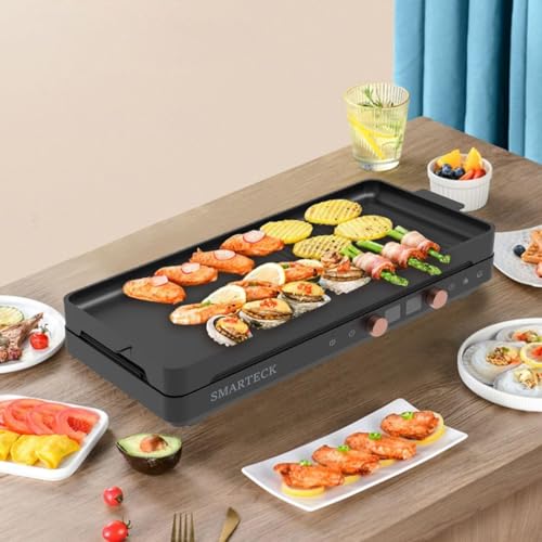 2-in-1 Electric Griddle & Induction Cooktop and 1800W Induction Burner with Removable Griddle Pan Non-stick,Dual Independent Temperature Control Options with Timer,for Kitchen and Outdoor BBQ