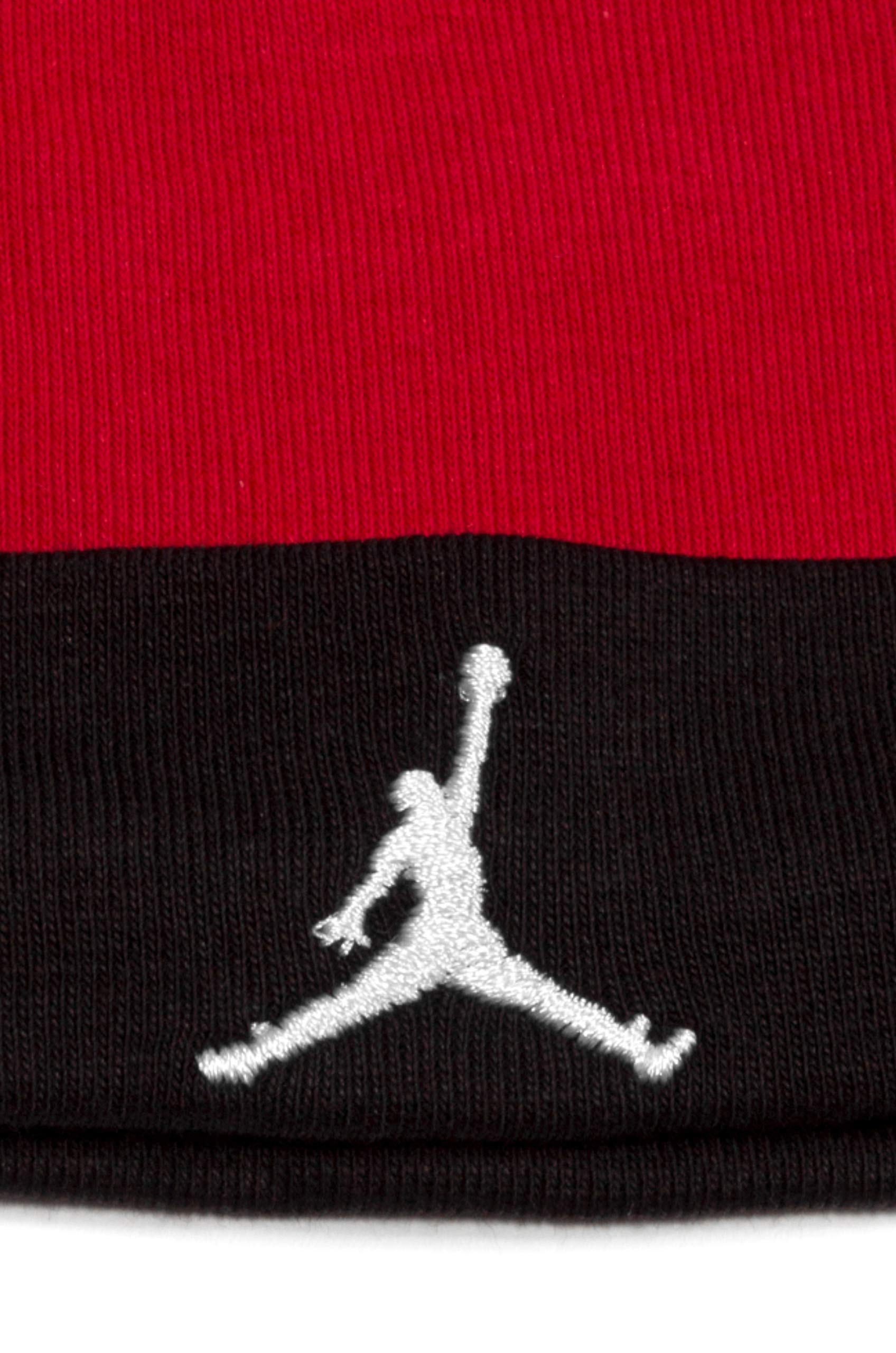 Nike Jordan Infant Baby Hat and Booties Set (Red(LJ0102-R78)/Black, 0-6 Months)