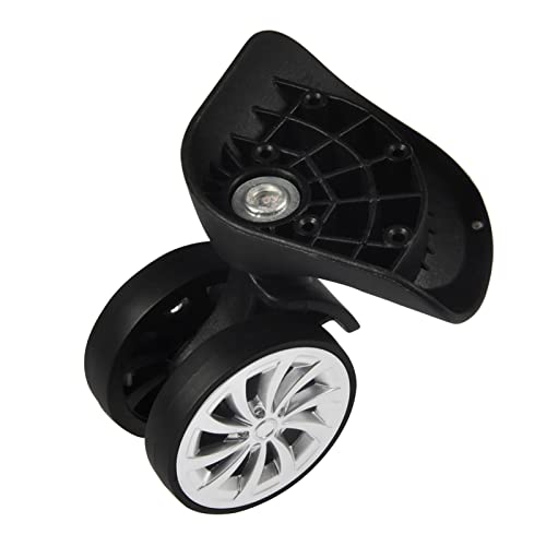 2Pcs Replacement Swivel Wheels, 360 ° Swivel Plastic Luggage Suitcase Wheels, Universal Wheel Draw‑Bar Box Accessory-Black
