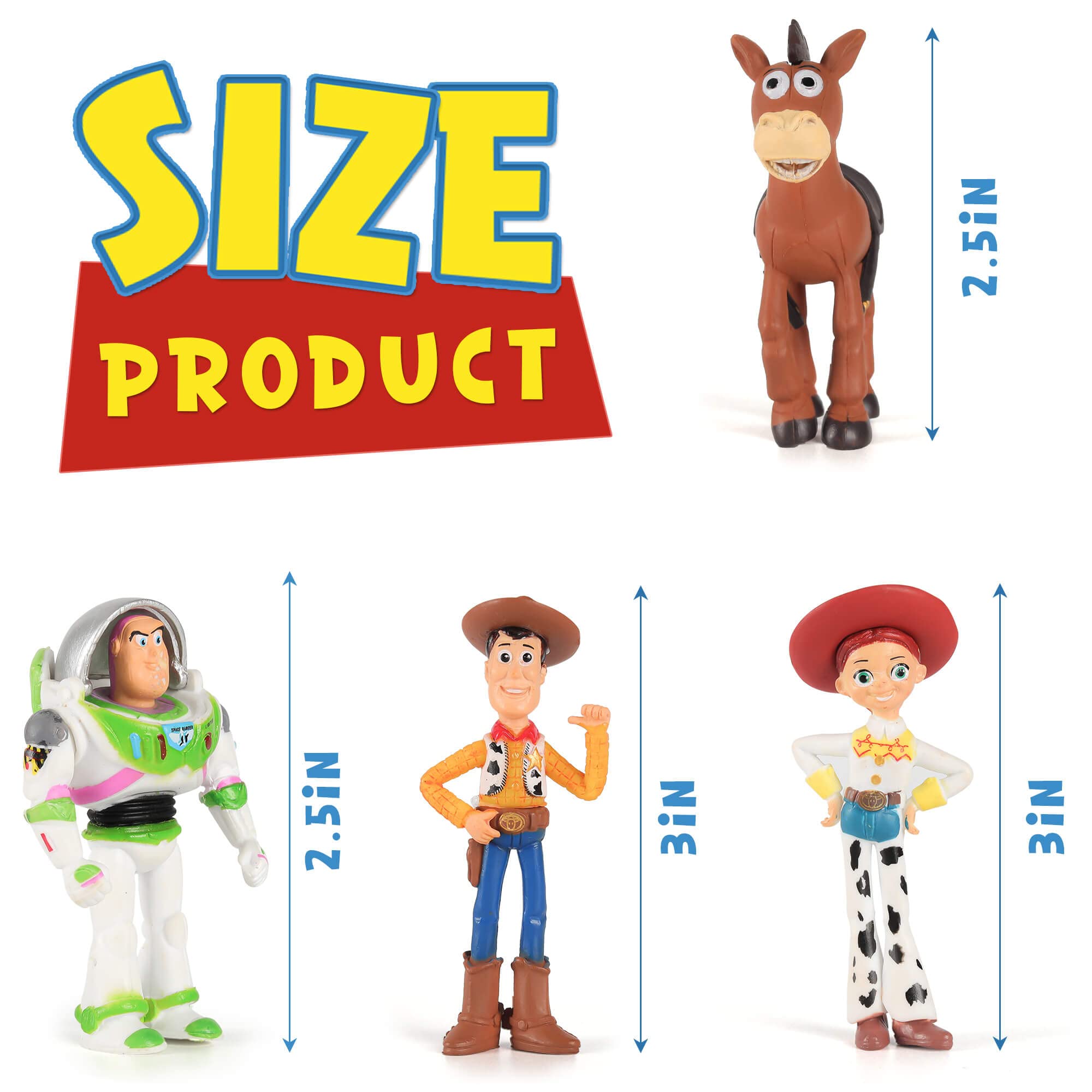 12 PCS Story Cake Toppers Figurines, Mini Figures Set Cute Action Figures Cupcake Toppers Cartoon Action Figures Birthday Party Cake Decorations (A)