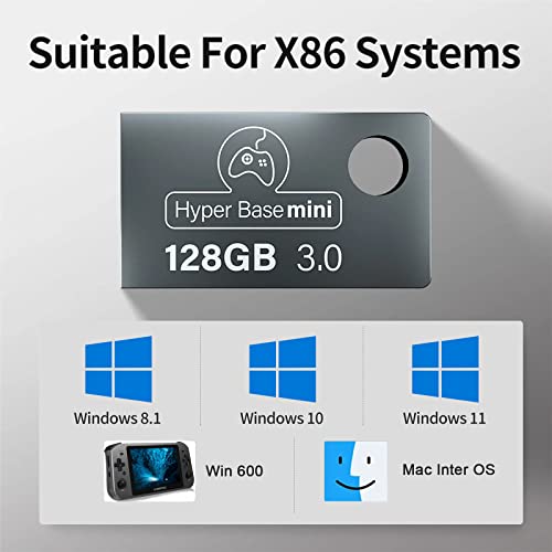 128G Flash Drive Retro Game Console with Built-in 43,254 Classic Games, Batocera 37 Game System, Emulator Console for PS1/PSP/PS2/Sega/MAME/3DO, USB 3.0 Hard Drive for Windows 8.1/10/11/Inter Mac