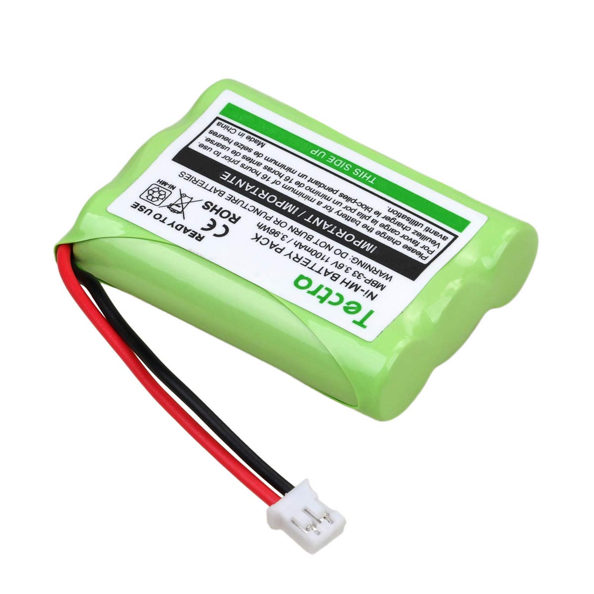 Tectra 2-Pack 1100mAh Replacement Battery for Motorola MBP33 MBP33S MBP33PU MBP35 MBP36 MBP36S MBP36PU MBP41 MBP43 Baby Monitor