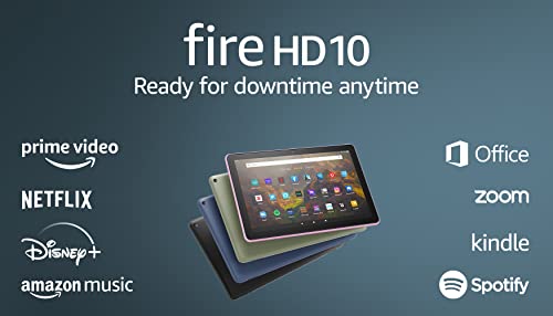 Amazon Fire HD 10 tablet, 10.1", 1080p Full HD, 32 GB, latest model (2021 release), Olive