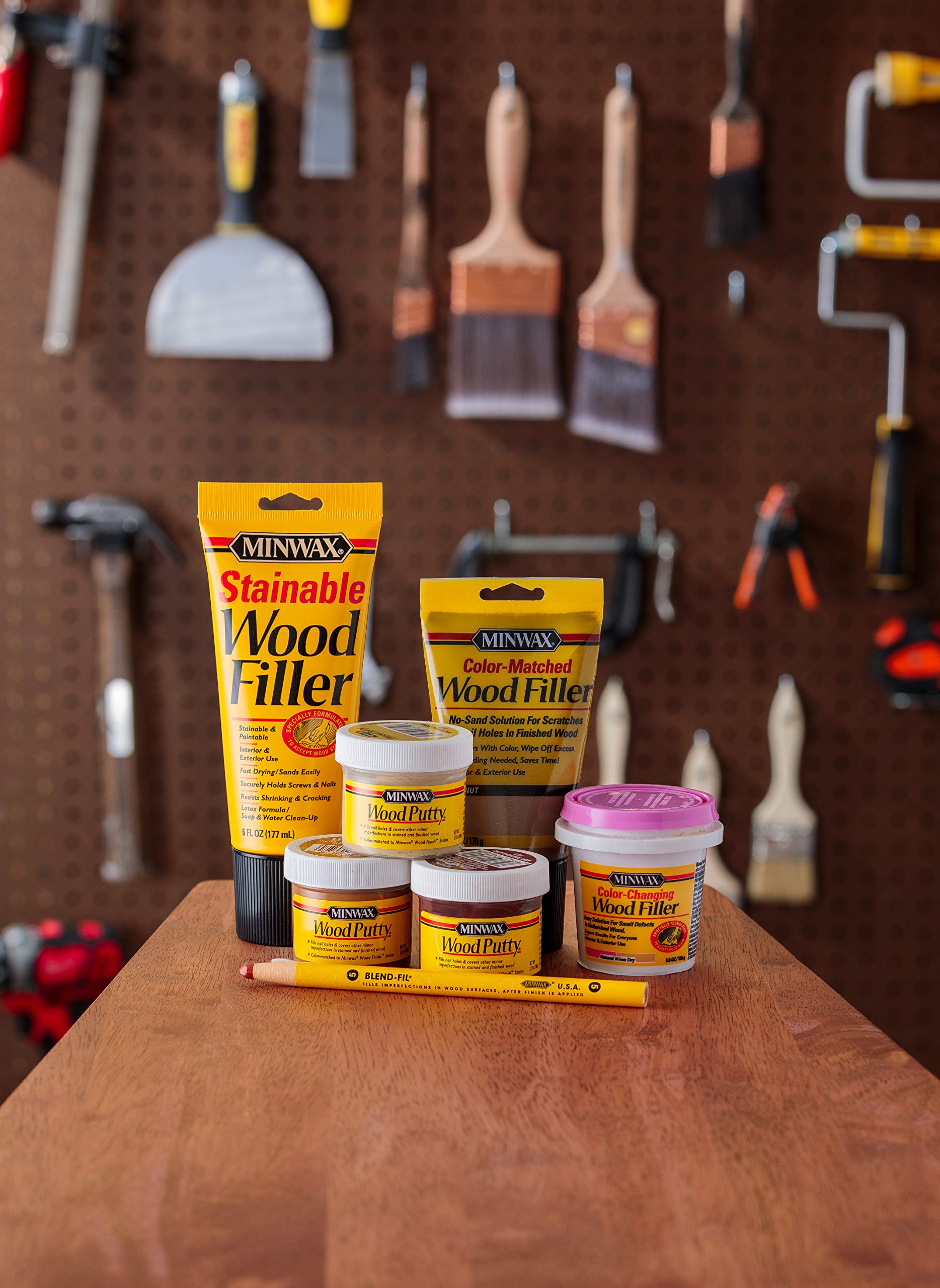 3.8 oz Minwax 910 Golden Oak Wood Putty Oil-Based Non-Hardening