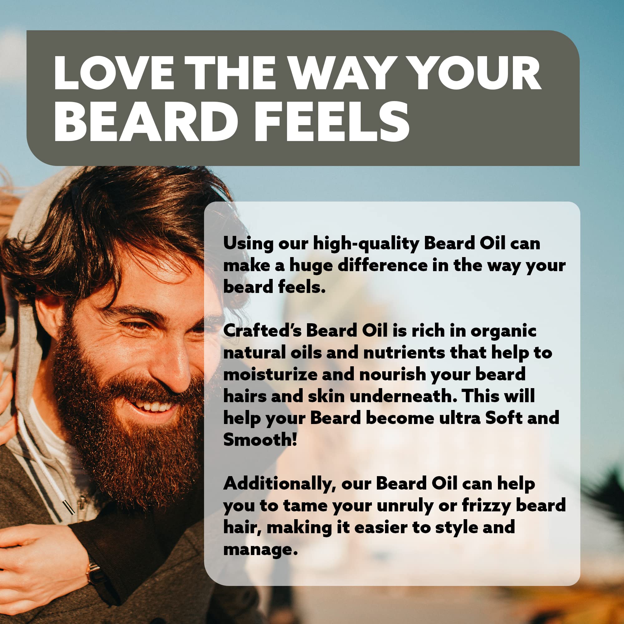 Crafted Beards Beard Oil Beard Oil Conditioner - Leave Your Beard Feeling Amazing - All Natural Ingredients - No Residue - Mustache Oil - 1oz - Made in the USA (Cedar Leather)
