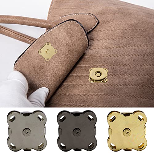 30 Piece Plum Magnetic Snap Buttons for Clothes Purse Handbag Scrapbook Homemade Sewing Craft (Black+Gold+Silver)