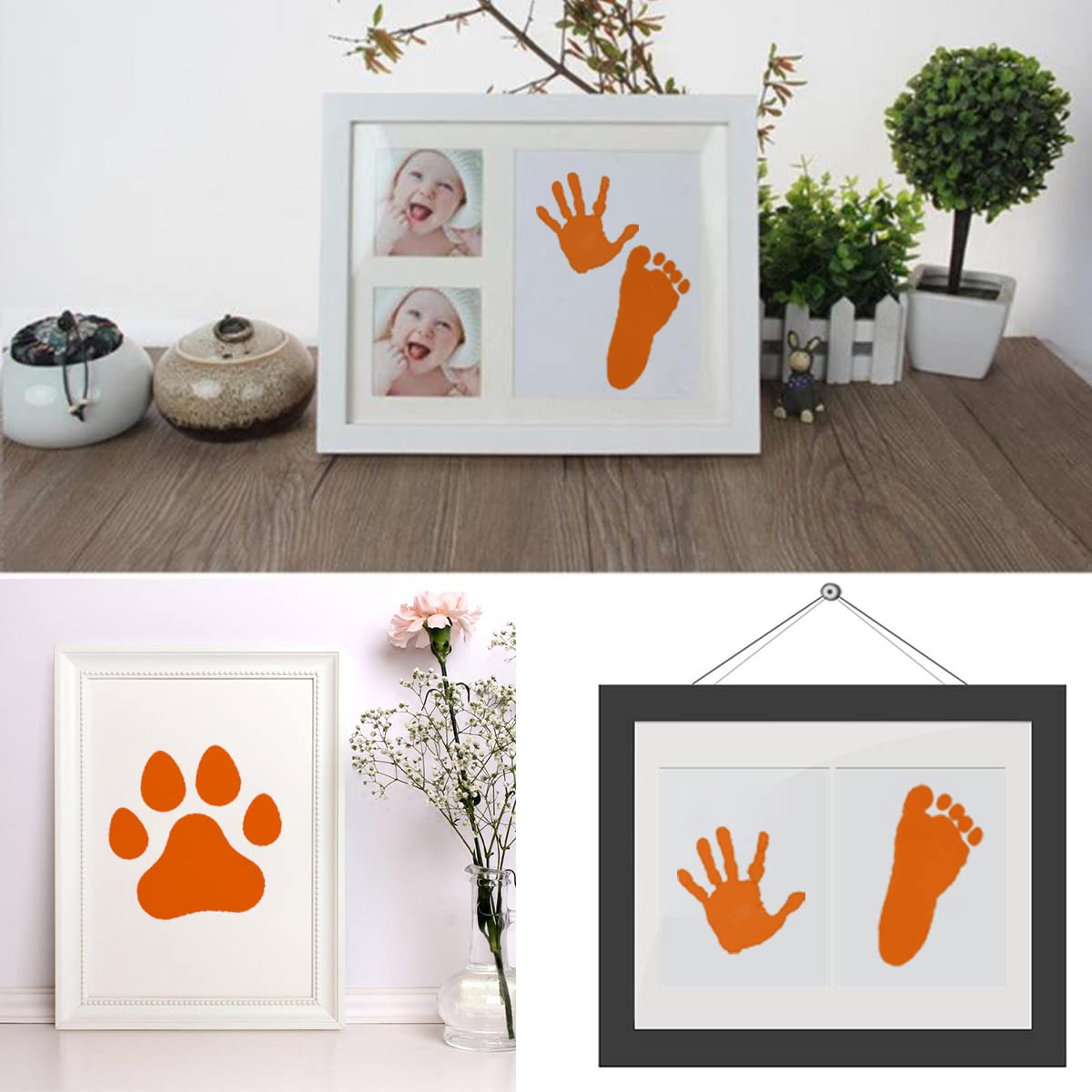1pc Inkless Newborn Baby Footprint or Handprint,Pet Paw Prints Kit,Safe Clean Ink Pad,Long Lasting Keepsakes Baby Gifts