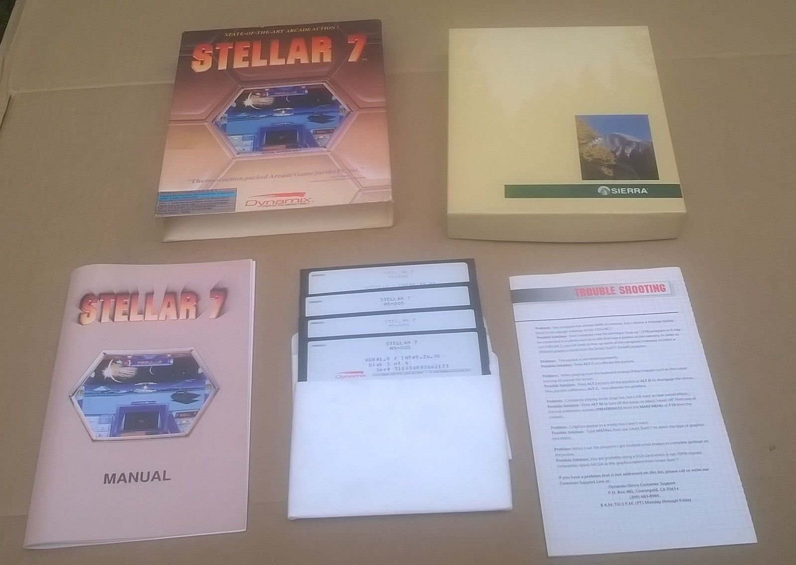 1990 Sierra On-line, Inc. Dynamix Sierra Stellar 7 Ms-dos Disk 1, Disk2, Disk 3, Disk 4 5.25 Floppy Disk Set Version #1.0/int#9.20.90 (Floppy Disk Version, Comes with 4 5.25 Disks, Ms-dos)