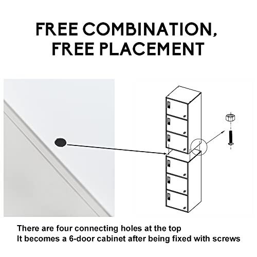 3 Door Vertical Stackable Storage Cabinet with Lock,Anti-Failing Device, Metal Lcoker,Organizer for Office, Home, Gym, School,Employee,Kids. (White)