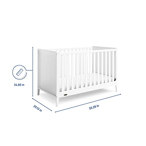 Graco Melbourne 3-in-1 Convertible Crib (White) – Converts from Baby Crib to Toddler Bed and Daybed, Fits Standard Full-Size Crib Mattress, Adjustable Mattress Support Base