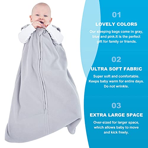 All Season Micro-Plush Baby Wearable Blanket, Ultra light - Unisex Clothes for Toddlers, Sleeveless Warm Soft Plush Sleep Bag and Sack with Inverted Zipper (TOG 1, Medium, Age 0-12 Months) - Grey