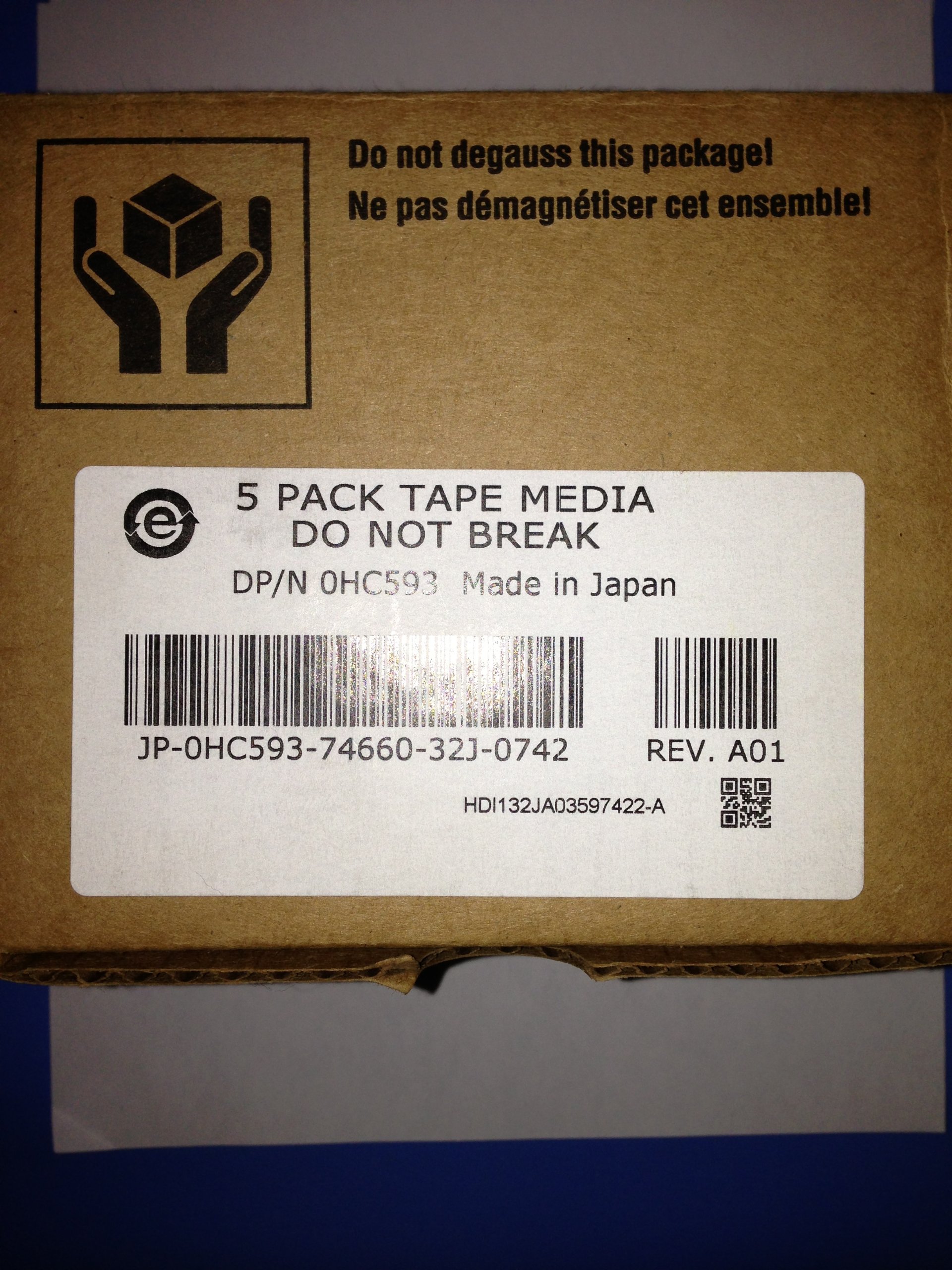 5 Pack 5-Lot Genuine OEM RC922 Dell LTO Ultrium 3 400GB (Native)/ 800GB (Compressed) WORM Write Once Read Many Blank Data Media Magnetic Tape Cartridge Dell Part Number: 0HC593