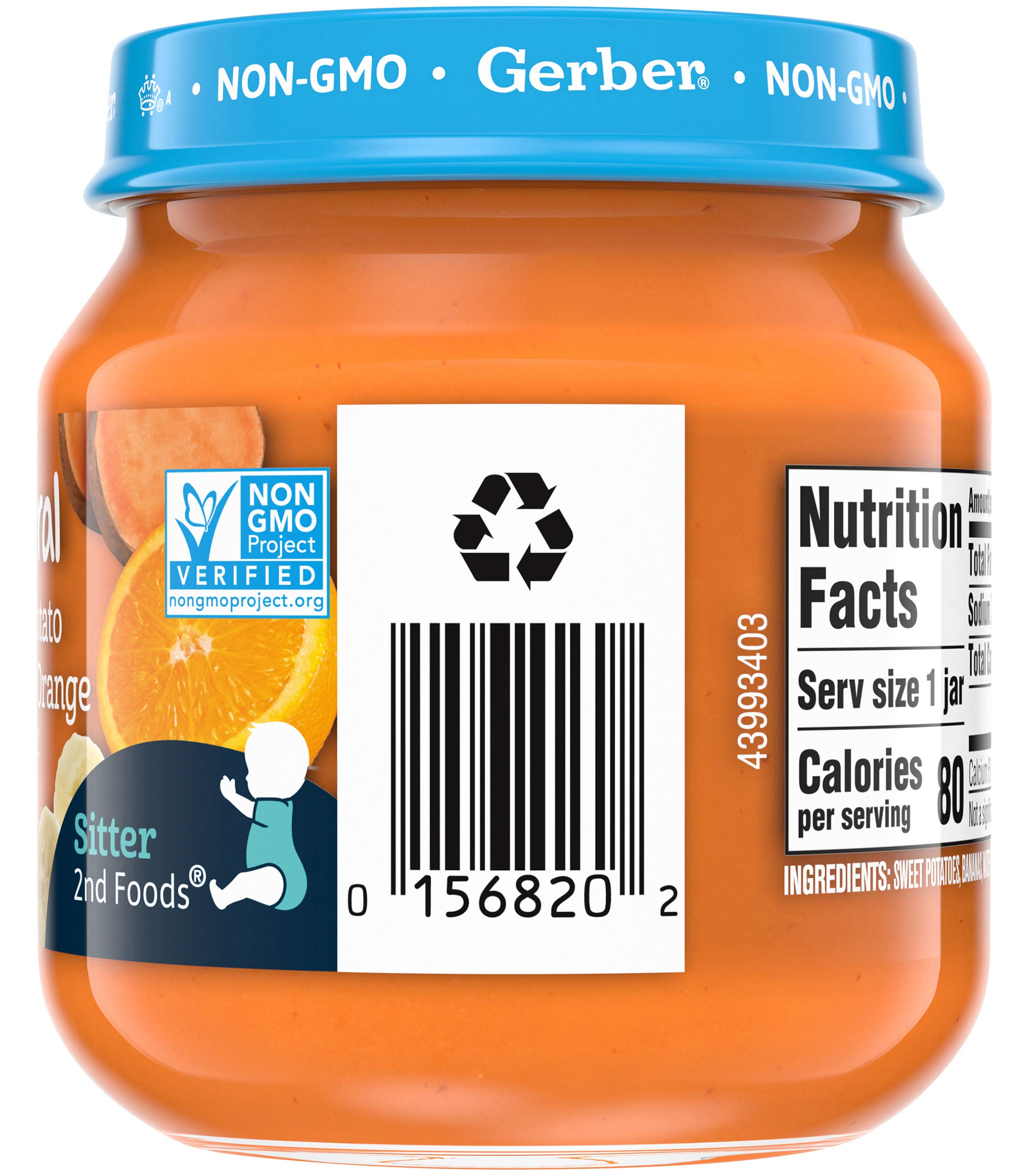 Gerber Purees 2nd Foods Natural Sweet Potato Banana Orange, 4 Oz (Pack Of 10)