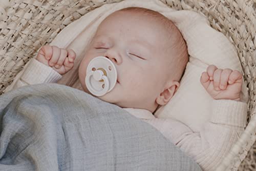 Bibs Cuddle Baby Swaddle | 100% Organic Muslin Fabric | Soft, Breathable & Absorbent | Made in Denmark | Measures 47" x 47" (Ivory)