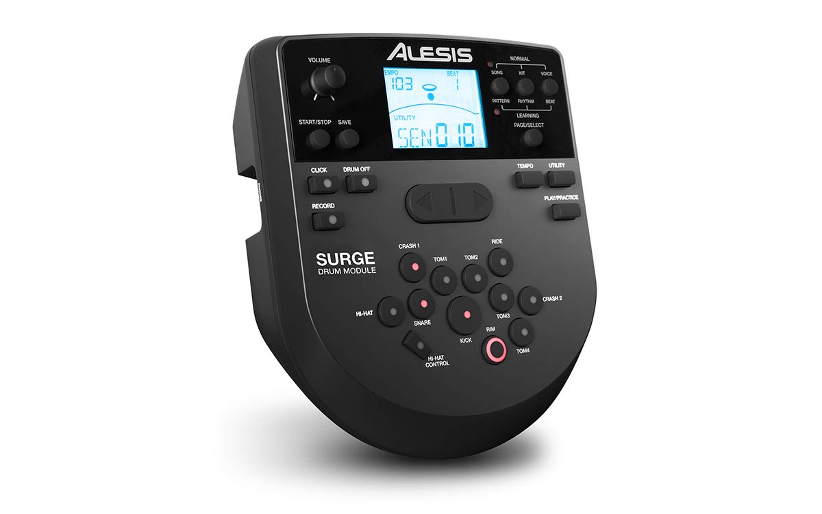 Alesis Surge Drum Module with Cable Snake and Silverline Audio 10ft Auxiliary Cable Bundle