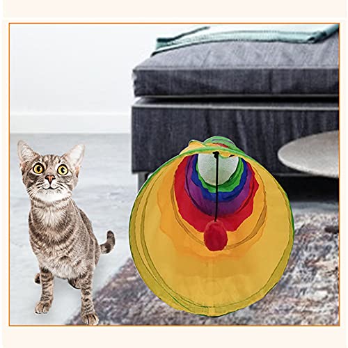 Bunny Hideout, Rabbit Tunnels and Tubes, 3 Pack of Grass Balls - Collapsible Hideaway Small Animal Activity Tunnel Toys for Chinchillas Ferrets Guinea Pigs Gerbils Hamsters Rats, Size - 47 x 10 in