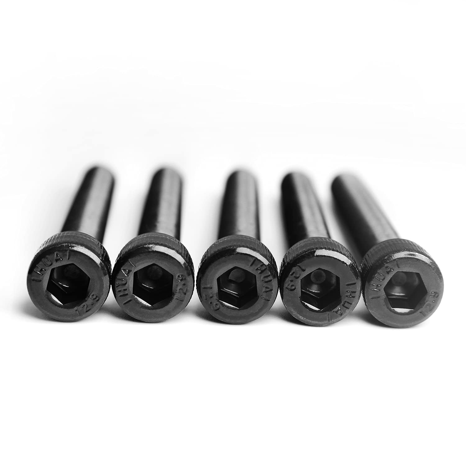 M4 x 20mm Socket Head Cap Screws Bolts 12.9 Grade Alloy Steel Metric Machine Hex Socket Screw, Black Oxide Finish, Fully Threaded, 50PCS