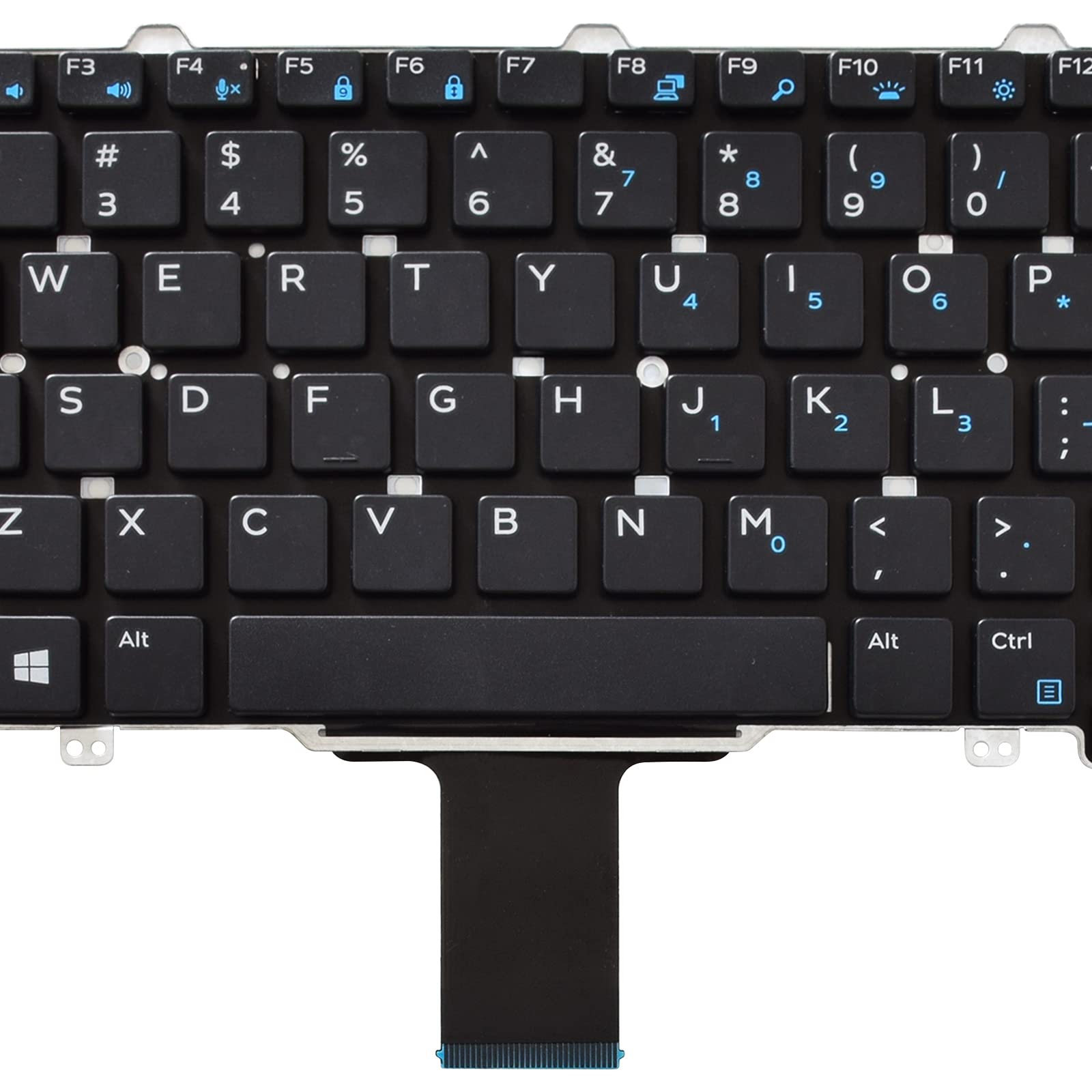 SUNMALL Replacement Keyboard Compatible with Dell Latitude 3150 3160 3350 5250 P25S 7250 E5250 E5270 E7250 without Frame Black US Layout