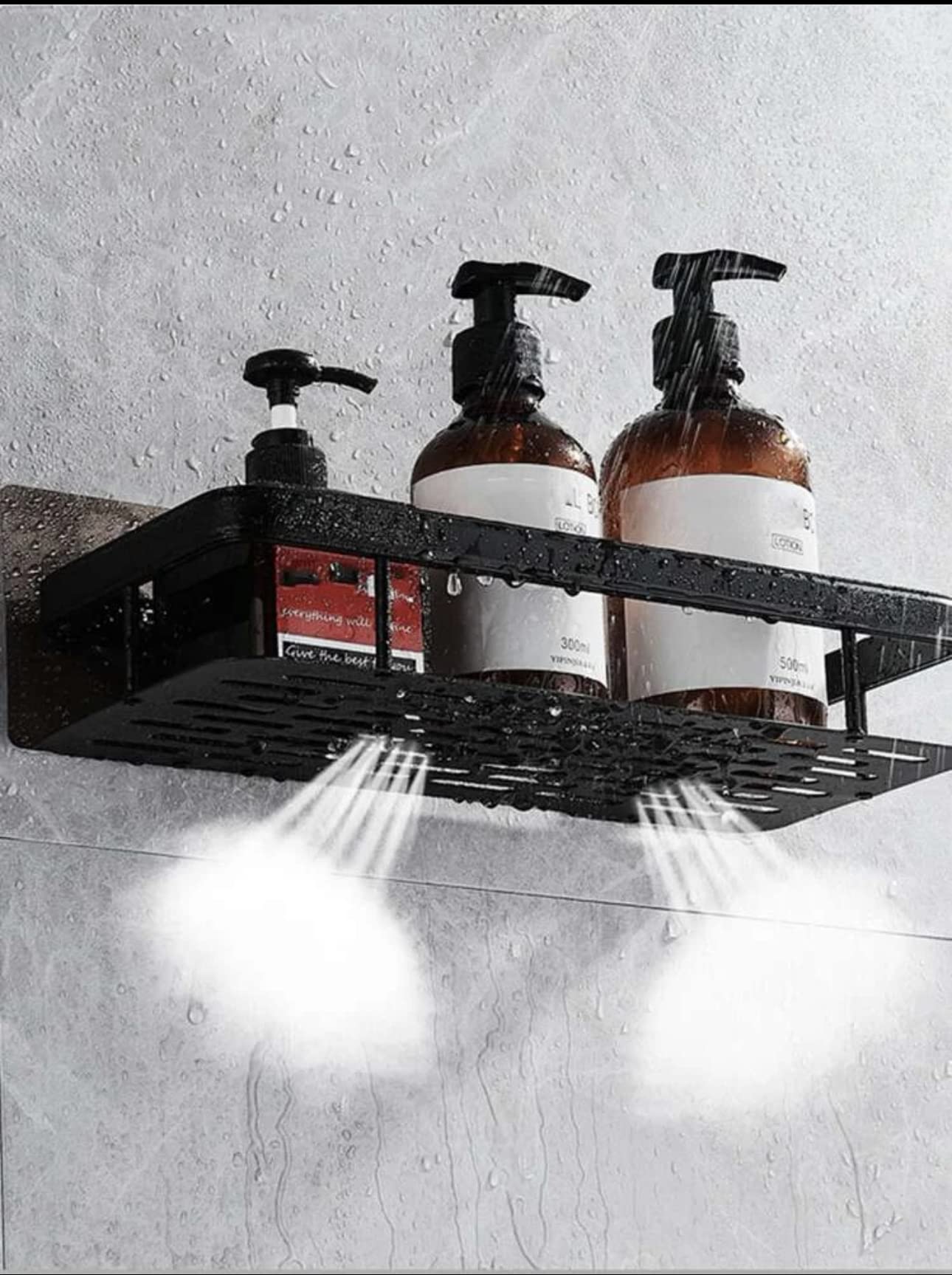 1pc Wall Mounted Punch-free Bathroom Storage Rack,Shower Caddy Shelf, Bathroom Shower Rack, Stainless Steel Suction Cup Toilet Rack, Toilet Organizer Rack