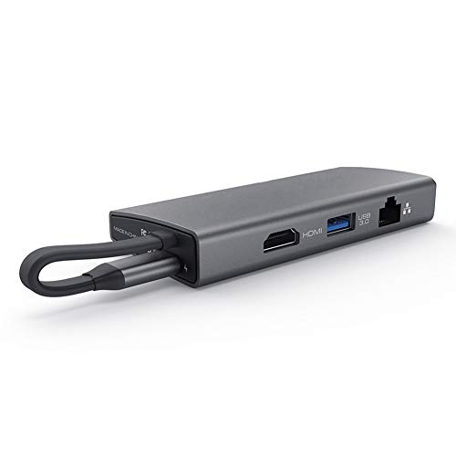 XUNMAIFHB Portable Docking Station,Type c hub 10-in-1 Docking Station HDMI+RJ45 Converter PD Charging, Gigabit Network, USB3.0 Transmission, HDMI4K HD, Card Reading Function Fast Transmission