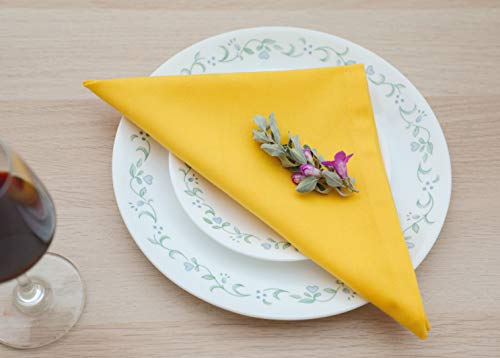 AMOUR INFINI Cotton Napkins | 12 Pack | 18 x 18 Inch | 100% Ring Spun Premium Cotton | Perfect for Restaurants, Events and Dinner Napkins | Highly Absorbent Cloth Napkins | Yellow