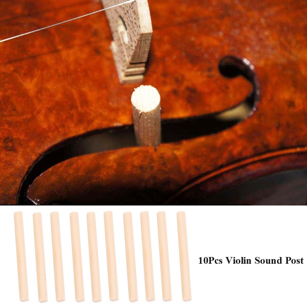 10Pcs Violin Sound Post, Violin Column Spruce Sound-post Spruce Musical Instrument Accessories for 3/4 4/4 Violins