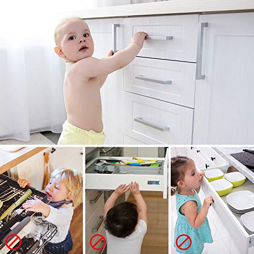 12 Pack Baby Proofing Magnetic Cabinet Locks - Safeasy Adhesive Children Safety Magnet Drawers Latches (12)