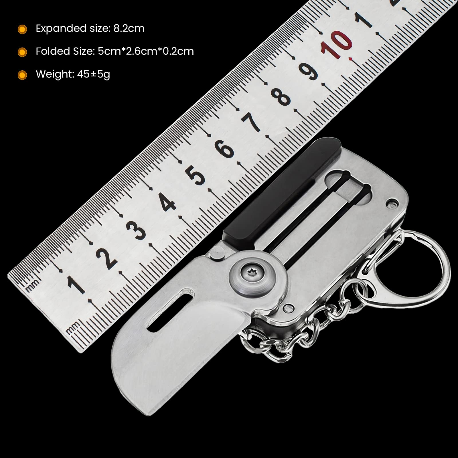 2 Pack Small Pocket Knife with Keychain, 1.2 Inch Blade, Barrysail Mini EDC Tool with Screwdriver Bits