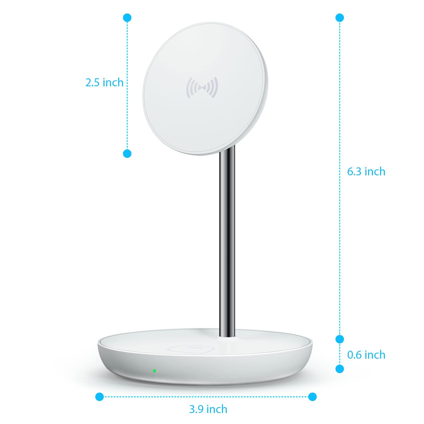 Mag-Safe Wireless Charging Station : 2 in 1 Wireless Charging Stand for iPhone 12/13/14 Series-10w Charging Stand Compatible with Airpods/iPhone 14/12/13 Pro Max Mini(White)
