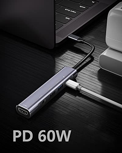 USB C to HDMI Adapter for iPad Pro 11/12.9 2021/2020/2018,iPad Air 4,USB C Hub Adapter with 3.5mm Headphone Audio Jack,4K HDMI,USB3.0,USB C Power Delivery Charging,Docking Station Accessories