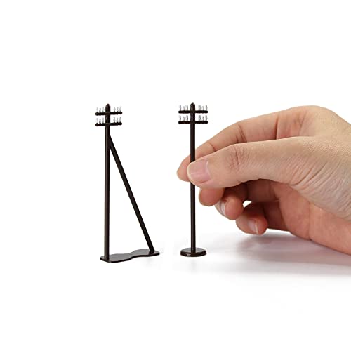 24pcs Model N Scale 1:160 Power Pole Telegraph Telephone Poles Railroad Diorama (Style B)