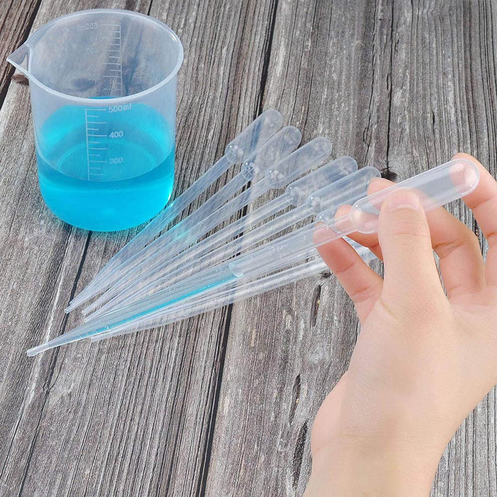 Yesallwas Plastic pippets Dropper 3ml 100Pcs, Pipette Dropper for Lab Measuring and distributing Liquid