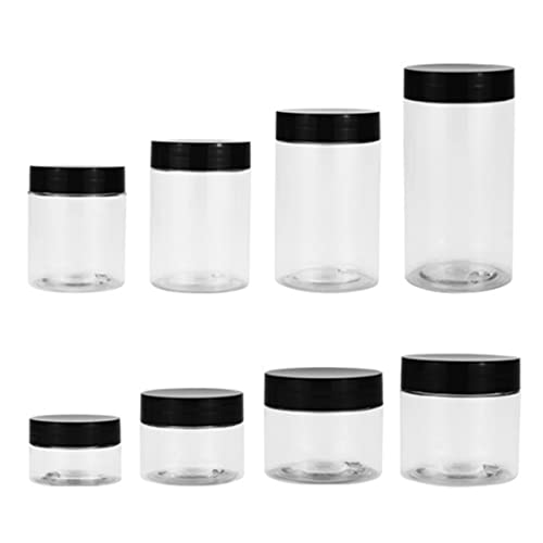 16 pcs Jar Cylinders Clear Cosmetics Ml Empty Face Pills for Mouth Jars Sample Eye Cream Storage Size Powder Bottles Transparent Tea Shadow Container Makeup Home Bottle Black