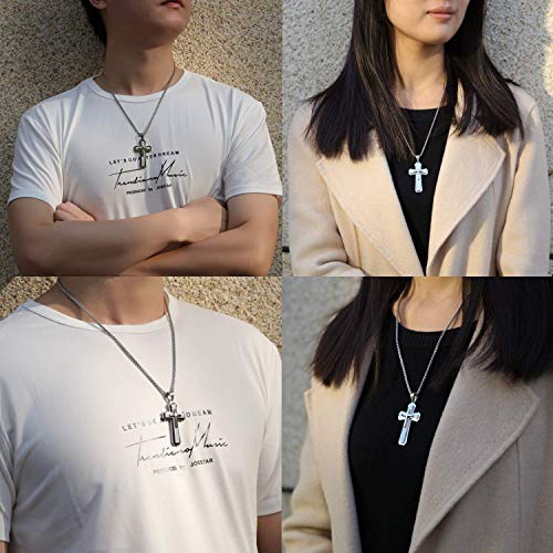 ๐ฎ๐ฌ๐ฎ๐ฏ ๐๐ฉ๐ ๐ซ๐๐๐๐ Cross necklace for men Christian gifts for women,silver necklaces for teen girls chain mens religious essentials fear of god jewelry men's stainless steel faith boys pendant cadenas para hombres