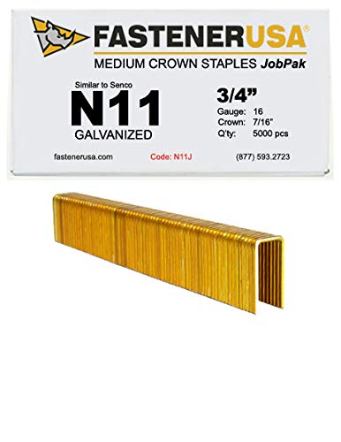 3/4" Leg x 7/16" Crown 16GA GALV N11 Staples 5,000ct | N11J