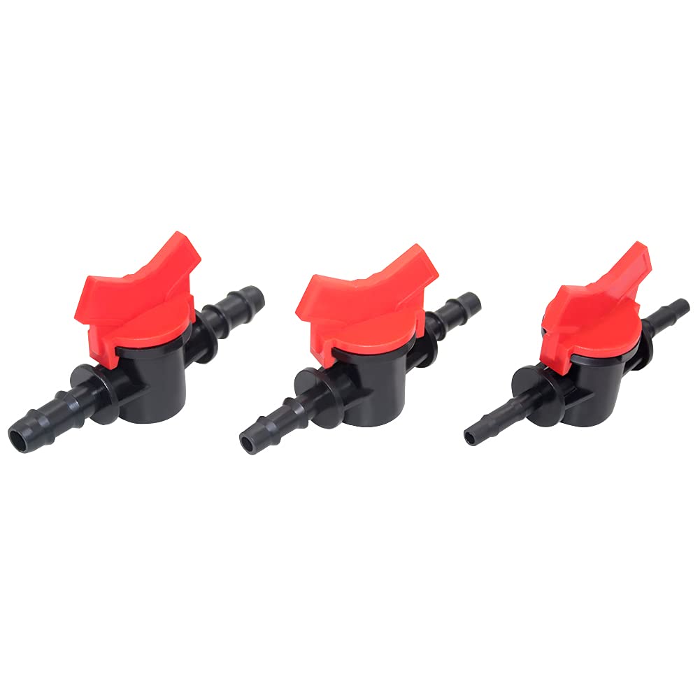 JoyTube 5/16" Drip Irrigation Switch Valve, Barbed Ball Valve for Garden Drip Irrigation Aquarium, 6 Pcs