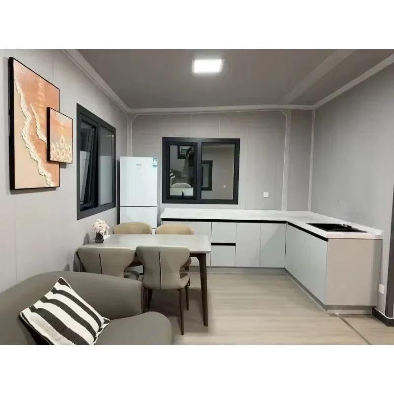 2 Bed 1 Bath Home 1 Kitchen 20FT Expandable Folding Mobile Tiny House Prefabricated with Large Windows, Tiny Homes to Live in for Adults Customizable for Office use,Large Container House