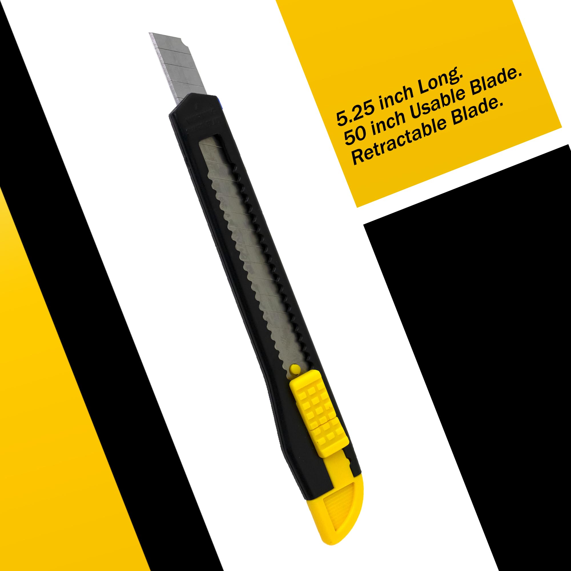 100 Bulk Small Safety Box Cutter Utility Knife Retractable Snap off Blade BLACK