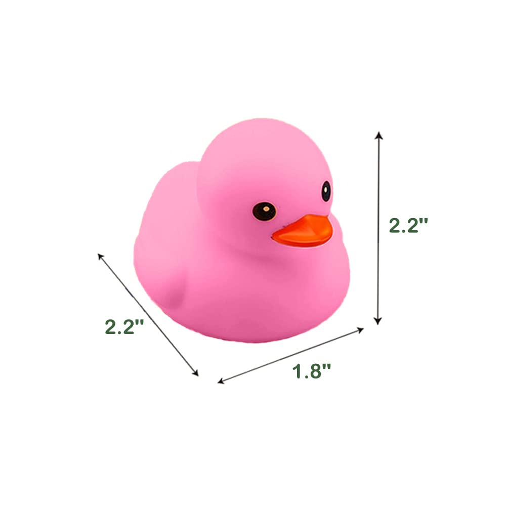 16PCS Pink Rubber Duck Kids Bath Duck Toys ,Squeak Rubber Ducks in Bulk Valentine's Day Rubber Ducks Baby Shower Duck Decorations Party Favors (2.2ββ)