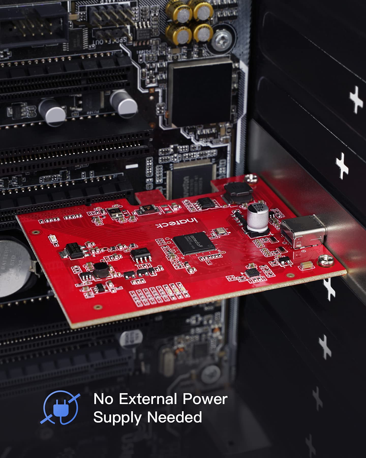 Inateck PCIe USB 3.2 Gen 2 x2 Card, with 20 Gbps Bandwidth, 1 Type-C Port, Low Profile Bracket Included, Redcomets U27