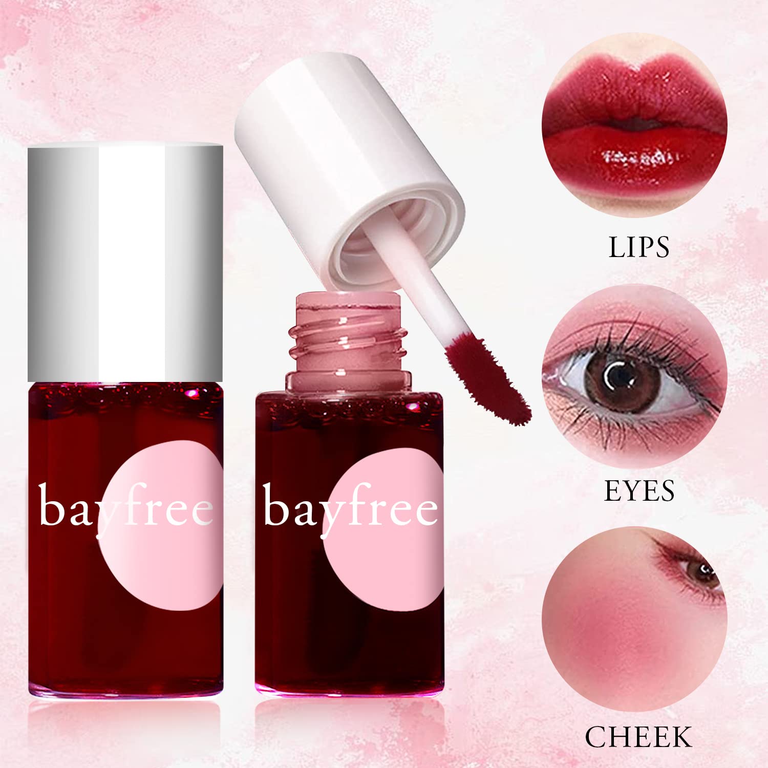 2 Colors Lip Stain Tint,Plumping Mini Liquid Lipstick,Hydrating Moisturizing Lip Cheeks And Eyes,Waterproof&Long Lasting,Natural Glossy Korean Lip Tint Stain Easy Application, Non-Sticky(03+04)